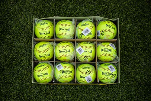 Rawlings | Official DREAM SEAM Fastpitch Softballs | 12" USA / ASA NFHS | C12RYLAH | 12 Count