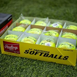 Rawlings | Official DREAM SEAM Fastpitch Softballs | 12" USA / ASA NFHS | C12RYLAH | 12 Count