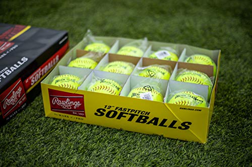 Rawlings | Official DREAM SEAM Fastpitch Softballs | 12" USA / ASA NFHS | C12RYLAH | 12 Count