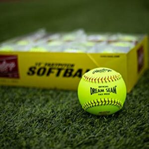 Rawlings | Official DREAM SEAM Fastpitch Softballs | 12" USA / ASA NFHS | C12RYLAH | 12 Count