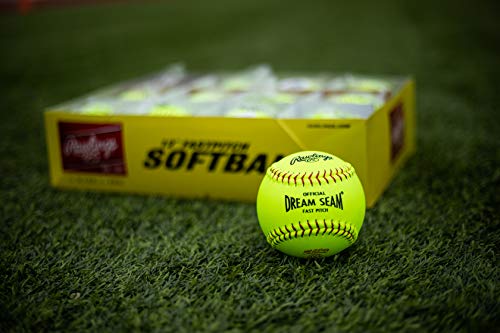 Rawlings | Official DREAM SEAM Fastpitch Softballs | 12" USA / ASA NFHS | C12RYLAH | 12 Count