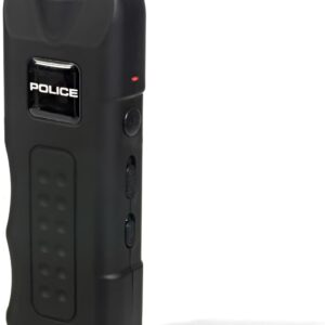 POLICE 628 Stun Gun with LED Flashlight and Siren Alarm, Black