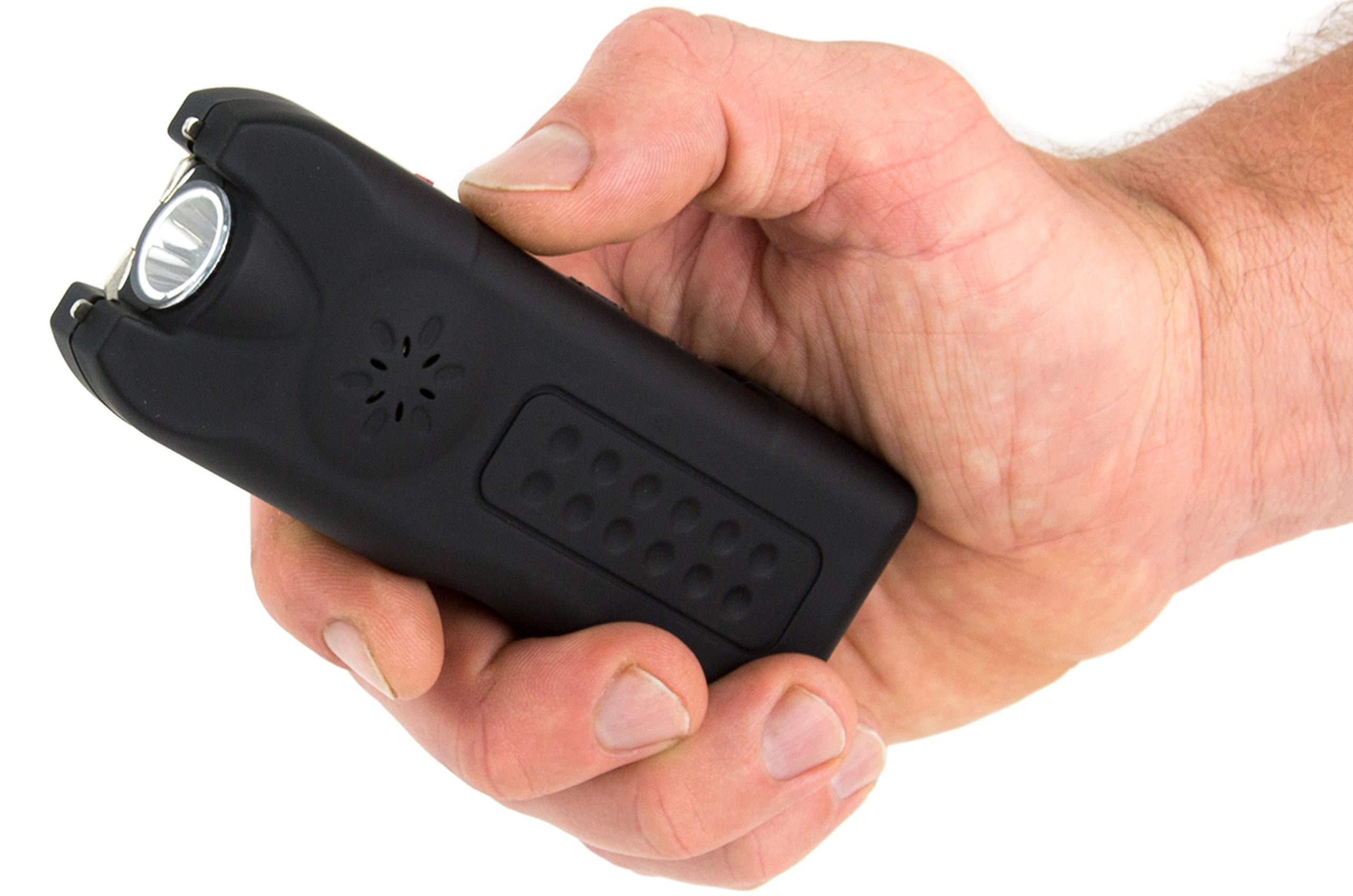 POLICE 628 Stun Gun with LED Flashlight and Siren Alarm, Black