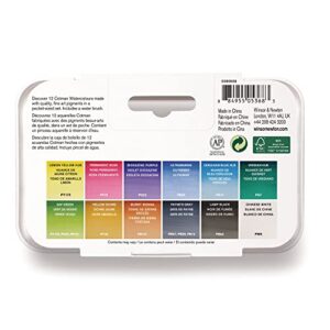 Winsor & Newton Cotman Watercolor Paint Set, 12 Half Pan w/ Water Brush Pen and Mixing Palette