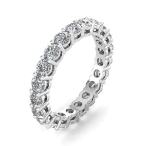 2.00 Carat TW Natural Diamond Eternity Band in 14k White Gold (H-I, I2-I3)