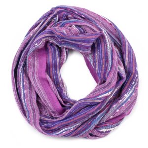 Anika Dali Women's Shimmer Sparkle Infinity Scarf- Festival Boho Bliss Fashion Scarf (French Lilac Purple)