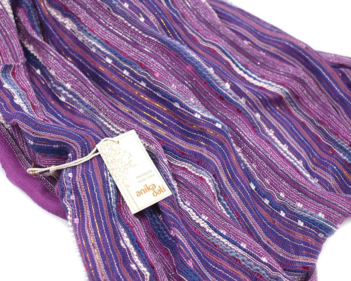 Anika Dali Women's Shimmer Sparkle Infinity Scarf- Festival Boho Bliss Fashion Scarf (French Lilac Purple)