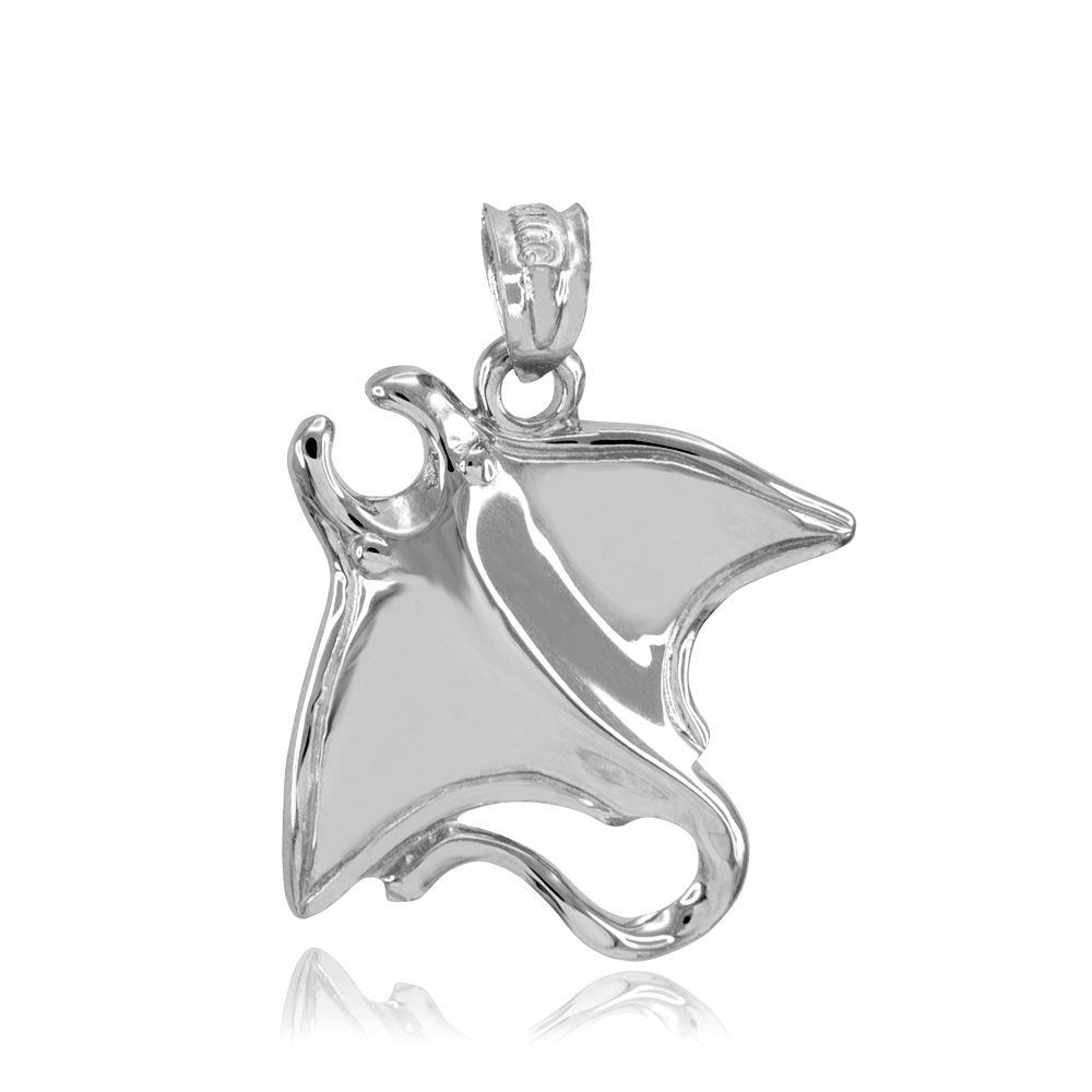 Fine 925 Sterling Silver Sting Ray Charm Pendant