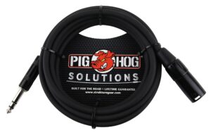 pig hog px-tmxm25 1/4" trs to xlr balance adaptor cable, 25 feet