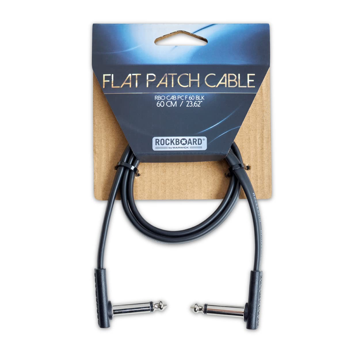 RockBoard PC-F-60 FLAT Patch Cable black, 2x w/right angle - 60 cm