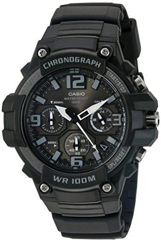 Casio Men's Quartz Chronograph Date Indicator Black Resin Stop Watch (Model: MCW100H-1AV)