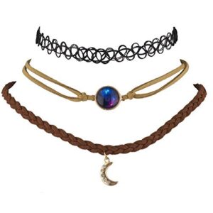 lux accessories celestial nebula moon choker set (3pc)