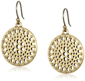 lucky brand two tone open work drop earrings