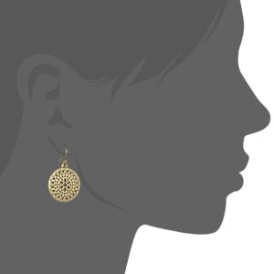 Lucky Brand Two Tone Open Work Drop Earrings