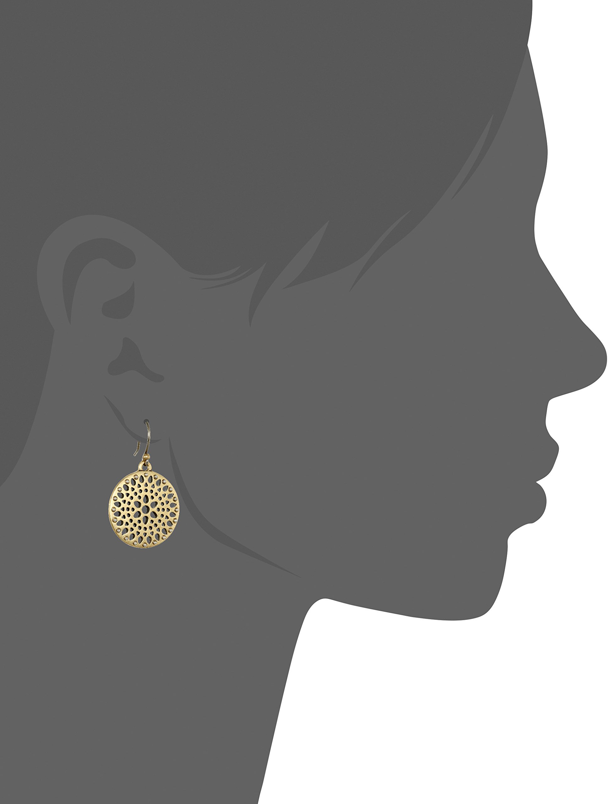 Lucky Brand Two Tone Open Work Drop Earrings