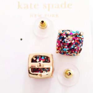 Kate Spade New York Mini Small Square Studs Earrings Multi Glitter One Size