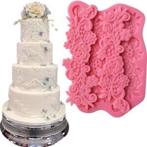 anyana flower sugar edible vine royal lace wedding cake silicone embossing mould fondant impression mat decorating medallion mold gum paste cupcake topper icing candy imprint sugarcraft mould set of 3