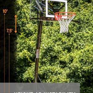 Silverback NXT Portable Adjustable 10ft Outdoor Basketball Hoop - 50" and 54" Basketball Goal Backboard Available - Assembles in 90 Minutes