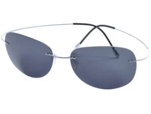 de ding mens rimless titanium polarized sunglasses (silver, gray)