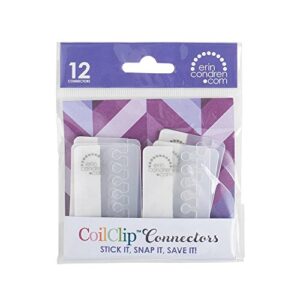 erin condren 2" coil clip connectors, clear (acc-coil)