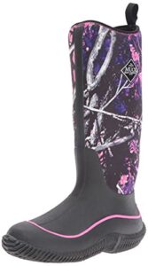 muck boots hale multi-season women's rubber boot, black/muddy girl camo, 7 m us