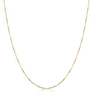 kooljewelry 18k yellow gold venetian box chain necklace (0.5 mm, 20 inch)