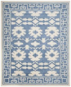 safavieh bella collection 8' x 10' blue/ivory bel132a handmade premium wool area rug