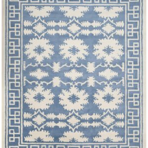 SAFAVIEH Bella Collection 8' x 10' Blue/Ivory BEL132A Handmade Premium Wool Area Rug