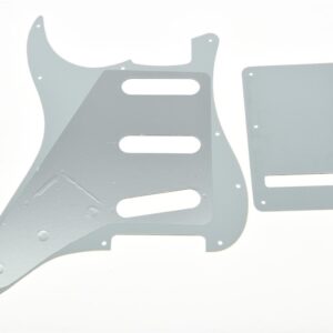 KAISH 11 Hole ST/Strat Style Pickguard SSS Pick Guard with ST Back Plate Tremolo Trem Cover for USA/Mexico Stratocaster/Strat White Pearl