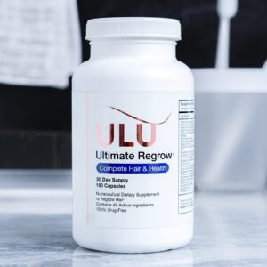 ULULIFE Ultimate Multivitamin and Hair Skin Nails: Ashwagandha and Resveratrol-Powered Solution for Hair Growth, Hormone Support, and Overall Health UluRX 30-Day Supply 180 Capsules.