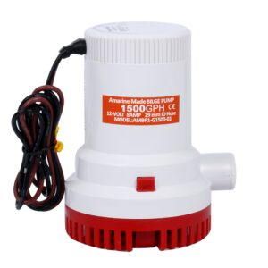 amarine made 1500gph 12v boat marine plumbing electric bilge pump non automatic discharge for marine,rv,campers,industrial