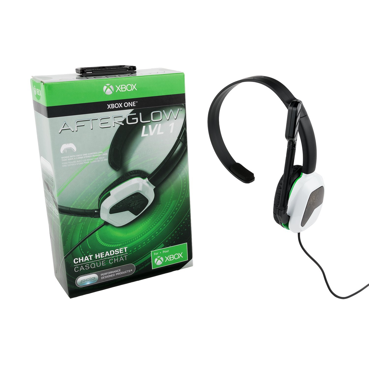 PDP Xbox One Afterglow LVL 1 Chat Headset 048-040-NA-WH, White