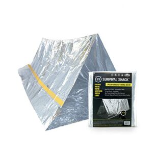 sharpsurvival shack emergency survival shelter tent - 2 person mylar tube tent - lightweight 8' x 5' all weather waterproof shelter conserves heat - reflective tents for camping/hiking and more