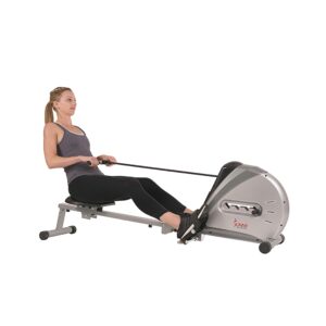 sunny health & fitness rowing machine rower ergometer with digital monitor, inclined slide rail, 220 lb max weight and foldable - sf-rw5606