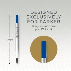 Parker Rollerball Pen Refill Fine Point Blue QUINK Ink 1 Count