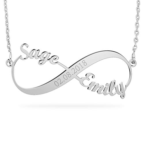 UMAGICBOX Personalized Name Necklace Custom Inscribed Pendant Jewelry 925 Sterling Silver with Any Name