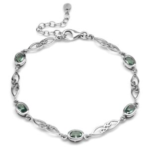 silvershake simulated color change alexandrite 925 sterling silver celtic knot 7.25 to 8.75 inch adjustable bracelet