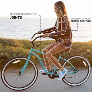 sixthreezero Around The Block Women's Beach Cruiser Bike, Hybrid Bicycle with Rear Rack