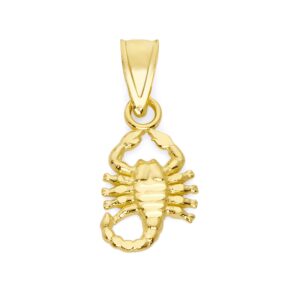 dainty 10k solid gold scorpion pendant for necklace, november zodiac scorpio charm jewelry gift for fashion wear