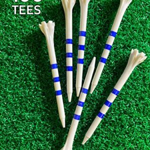 Champ 3-1/4" My Hite FLYtee White/Blue Stripe Golf Tee, 100 Count