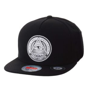 withmoons snapback hat illuminati patch hip hop baseball cap al2344 (black)