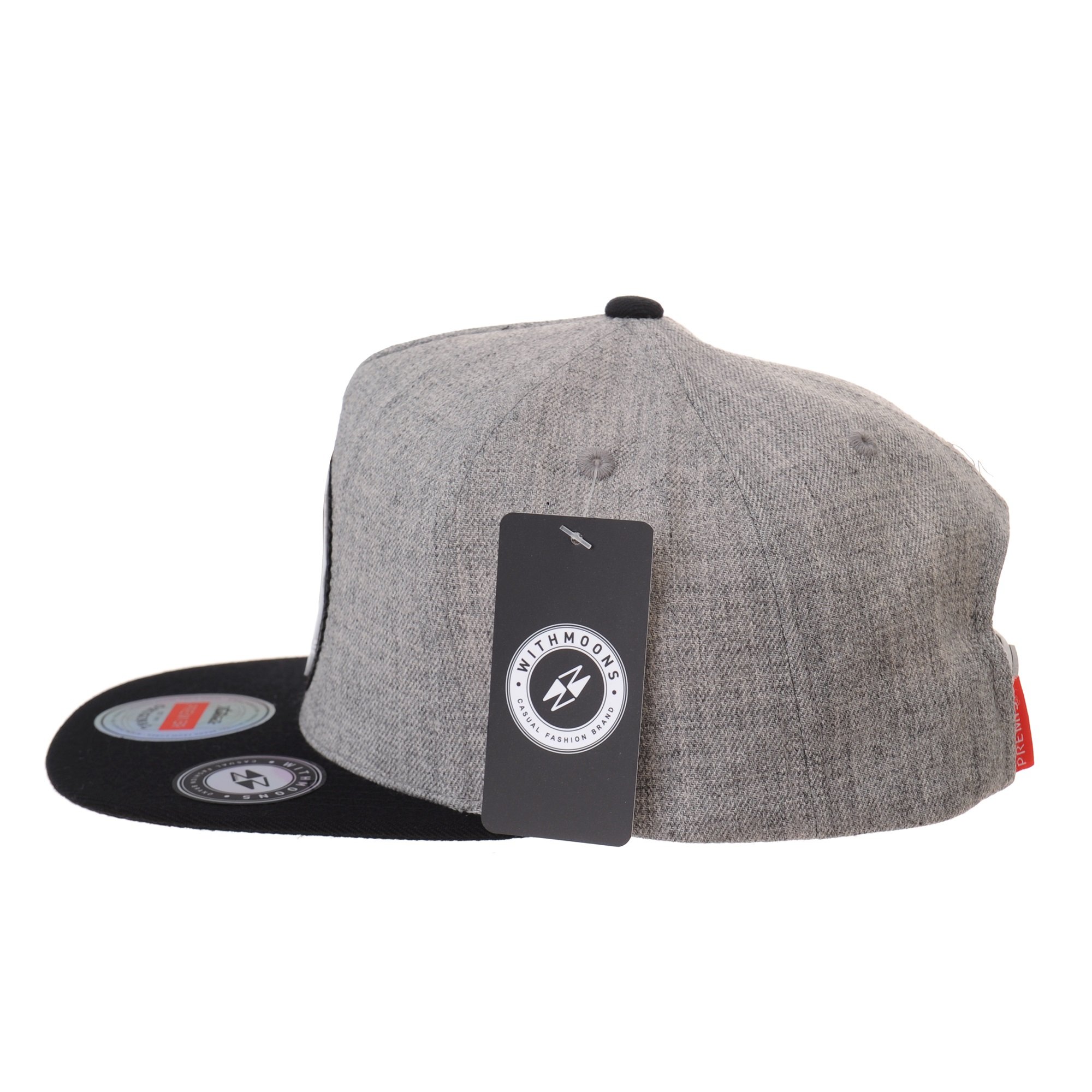 WITHMOONS Snapback Hat Illuminati Patch Hip Hop Baseball Cap AL2344 (Grey)