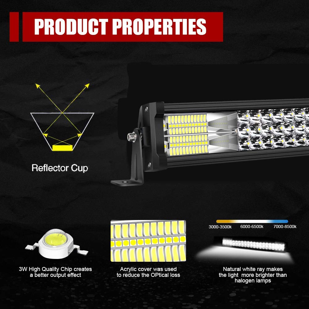 LED Light Bar TURBO SII 32 Inch 405W Triple Row Spot Flood Combo Offroad Light 2Pcs 4 Inch 60W Led Cube Pod Lights for Trucks Trailer ATV UTV Polaris RZR SUV Boats w/3-Leads Wiring Kits