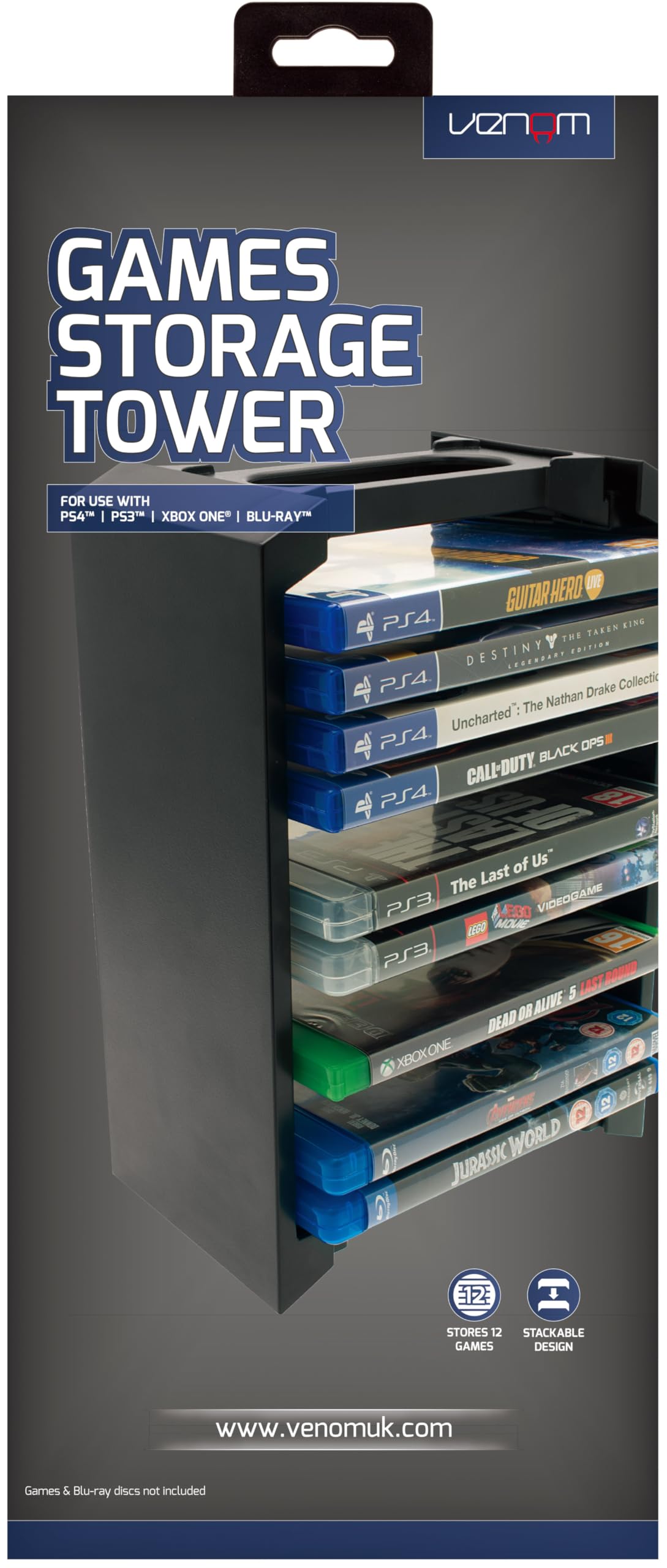 Universal Games and Blu-ray Storage Tower (PS4/PS3/Xbox One)