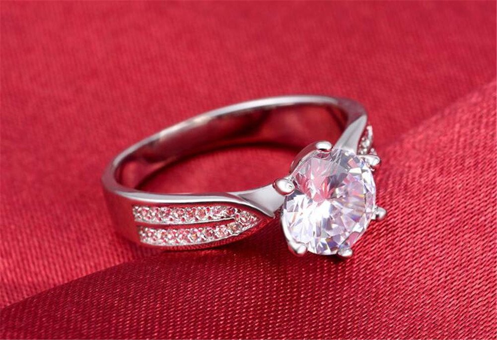 TenFit Jewelry Engagement Ring for Women Wedding Band 4ct Simulated Diamond Rings