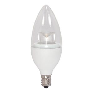 satco s8952 4.5watt / 120 volt e12 candelabra base led light bulb 3000k soft white light (6 led light bulbs)