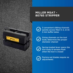 Miller MSAT 3-Channel Mids Span Fiber Access Tool for Working Technicians, Electricians, and Installers, Safe Cable Tool, Easily Portable Wire Stripper, 8 Ounces