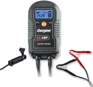 energizer 4-amp 6v/12v auto charger, 9-step smart battery maintainer, trickle charger w/ lcd display