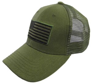 usa flag patch tactical style mesh trucker baseball cap hat army green