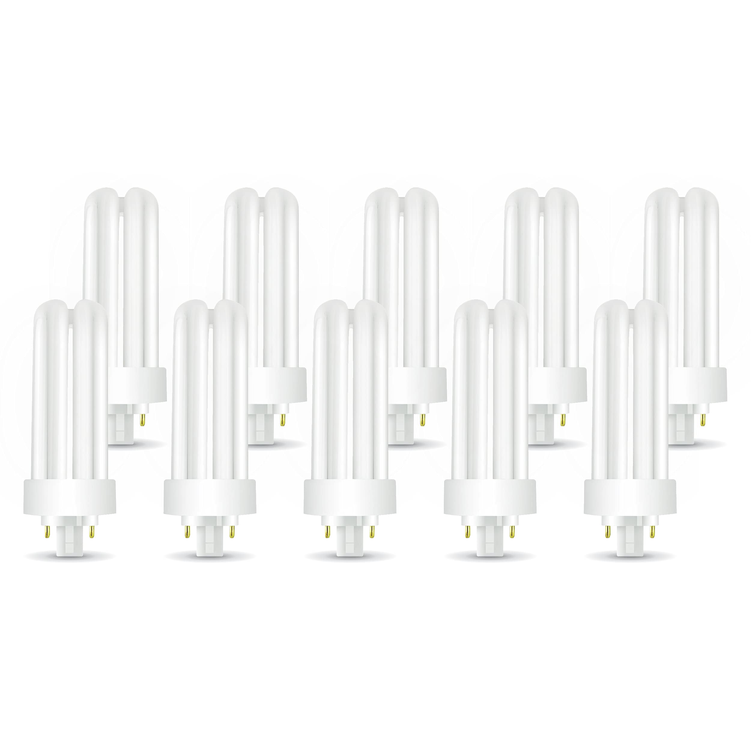 Circle (10 Pack) PLT-26W 841, 4 Pin GX24q-3, 26 Watt Triple Tube, Compact Fluorescent Light Bulb